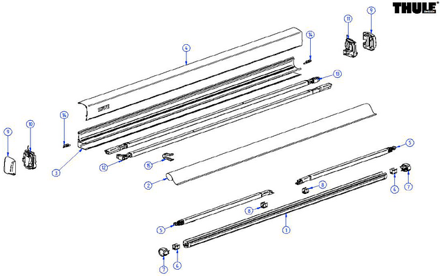 Thule Walze / Tuchrolle für Markise Omnistor 3200 2,7 Meter - Thule ...