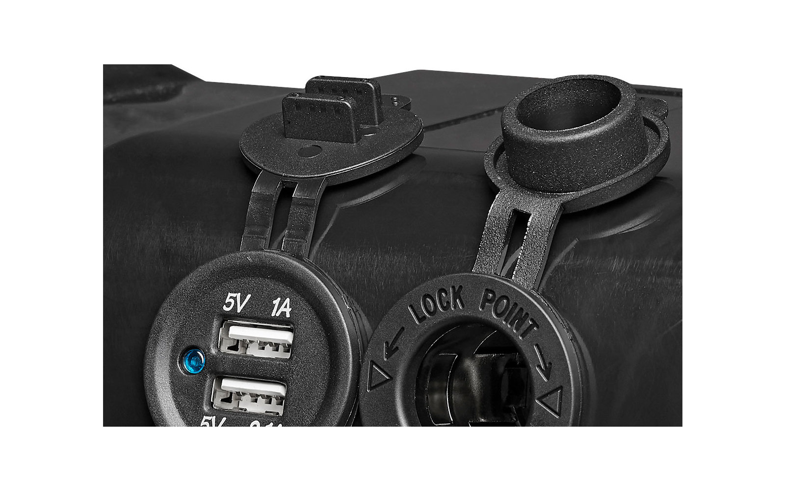 Battery box V02 with USB socket, 12V socket & voltmeter IP44 - Berger ...